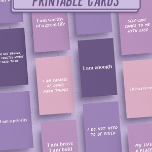 64 Printable Self Love Affirmations , Self Care Encouragement Cards ...