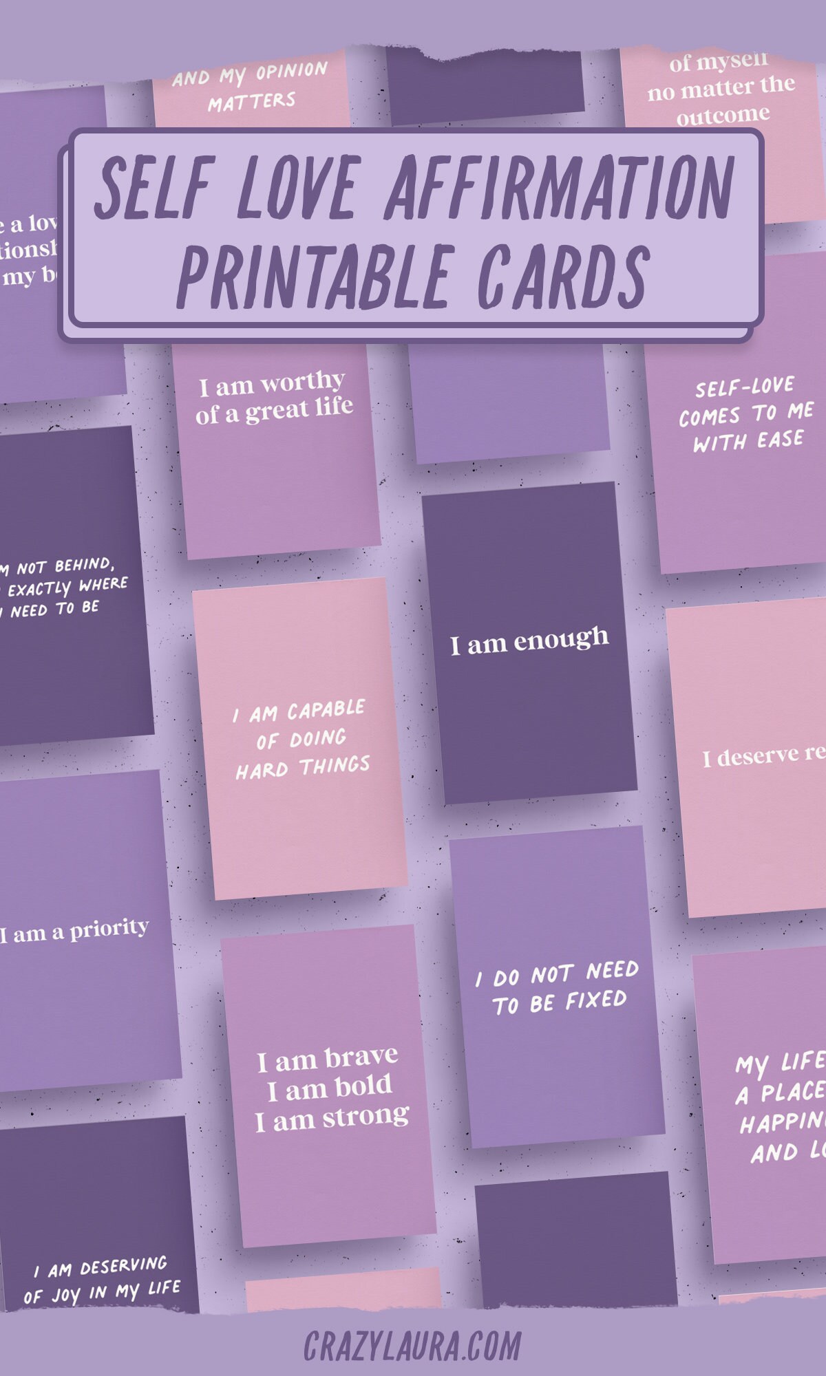 64 Printable Self Love Affirmations , Self Care Encouragement Cards ...