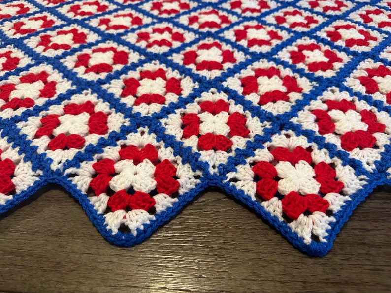 Red, White, & Blue Granny Square Blanket - Etsy