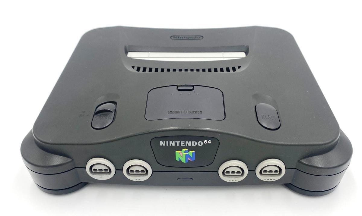 Authentic N64 Console Nintendo 64 Console + up to 4 Controllers + Cords ...