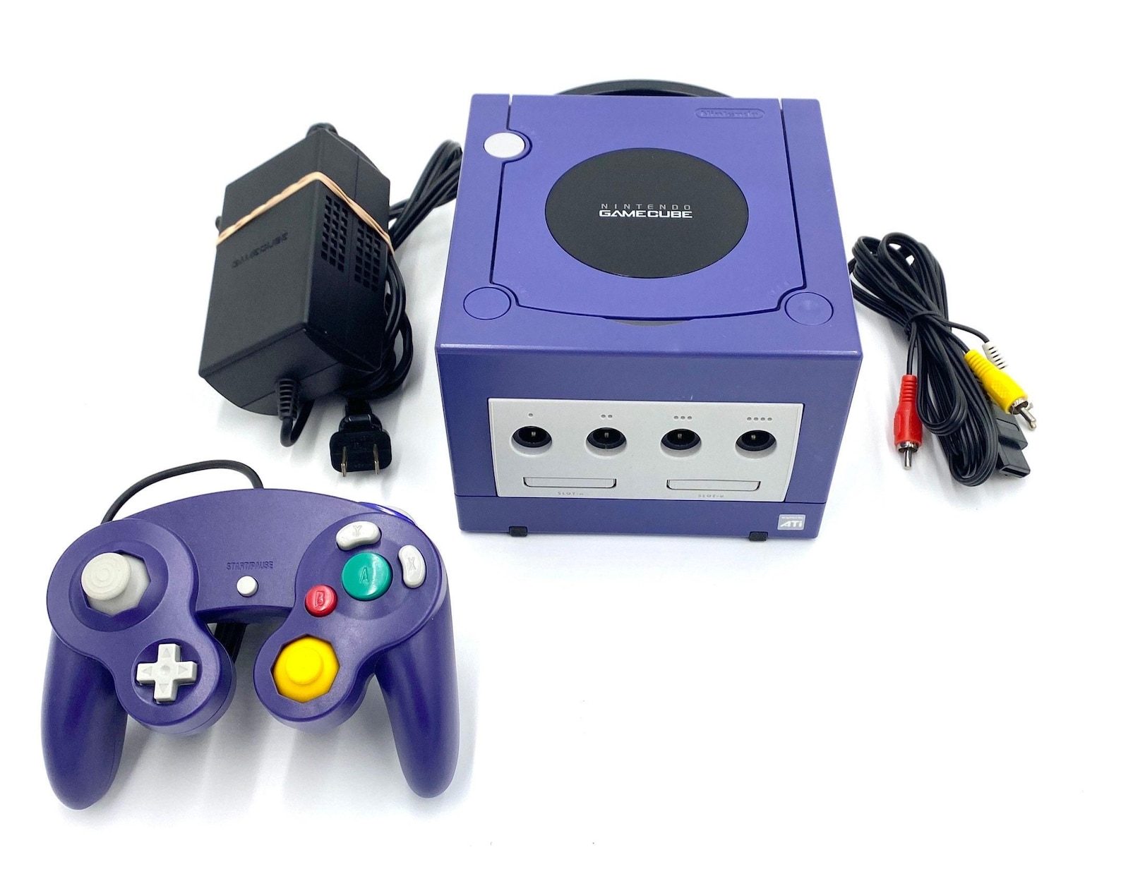 Official Nintendo Gamecube Purple Console Indigo + Controller/s + Wires ...