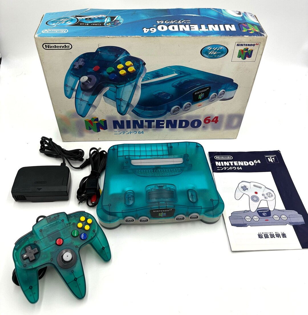Nintendo 64 Console Authentic N64 Ice Blue Clear Funtasic Console ...