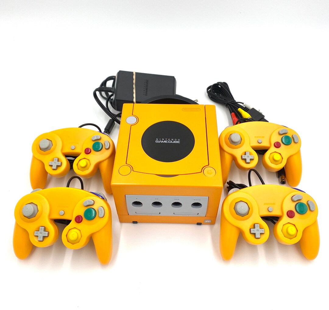 Nintendo Gamecube Console Spice Orange + Orange Controller/s+ Wires ... Nintendo Gamecube Console Spice Orange + Orange Controller/s+ Wires ...