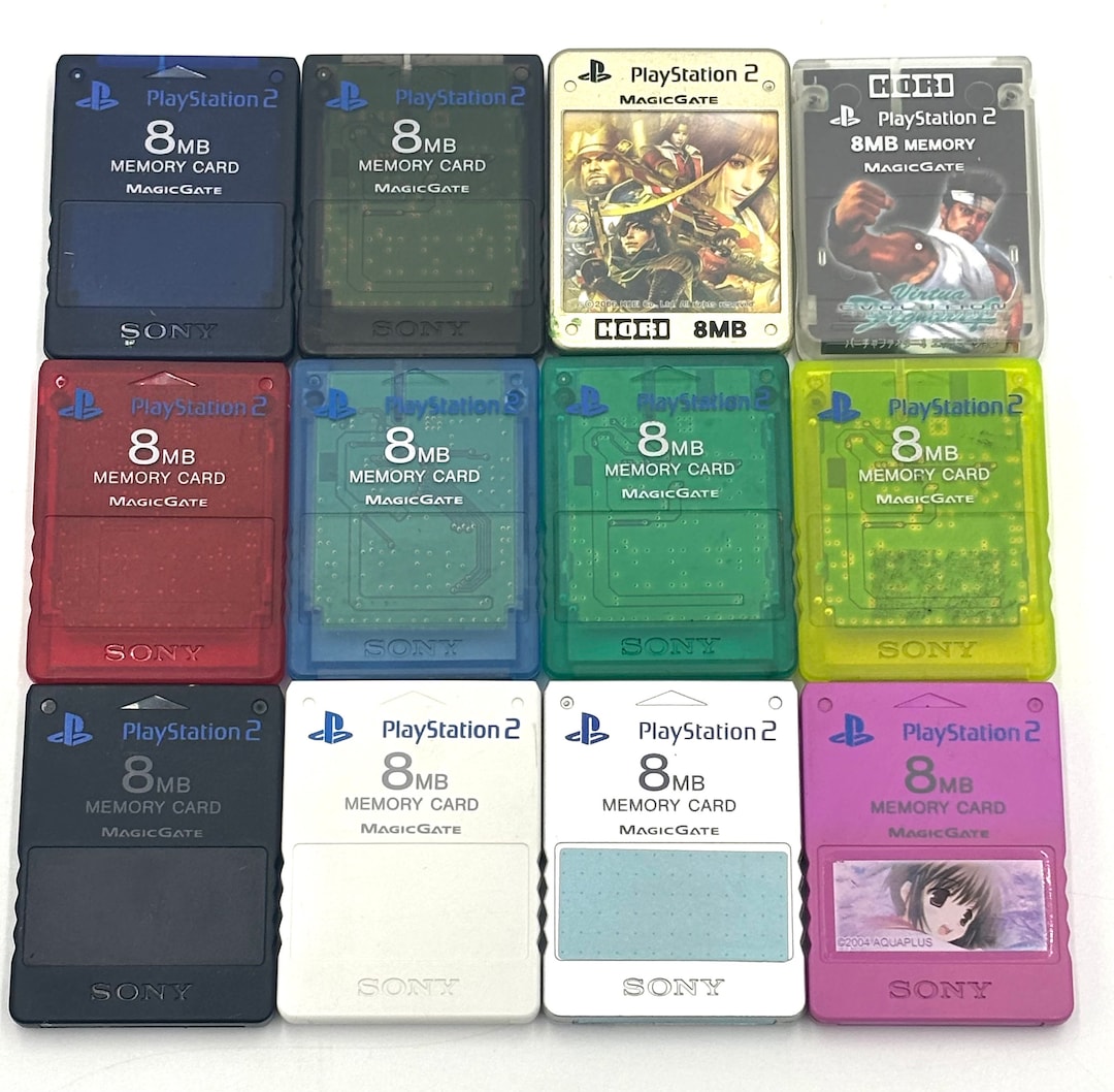 Official Sony Playstation 2 Memory Card PS2 Memory Card Authentic Magicgate 8MB Etsy