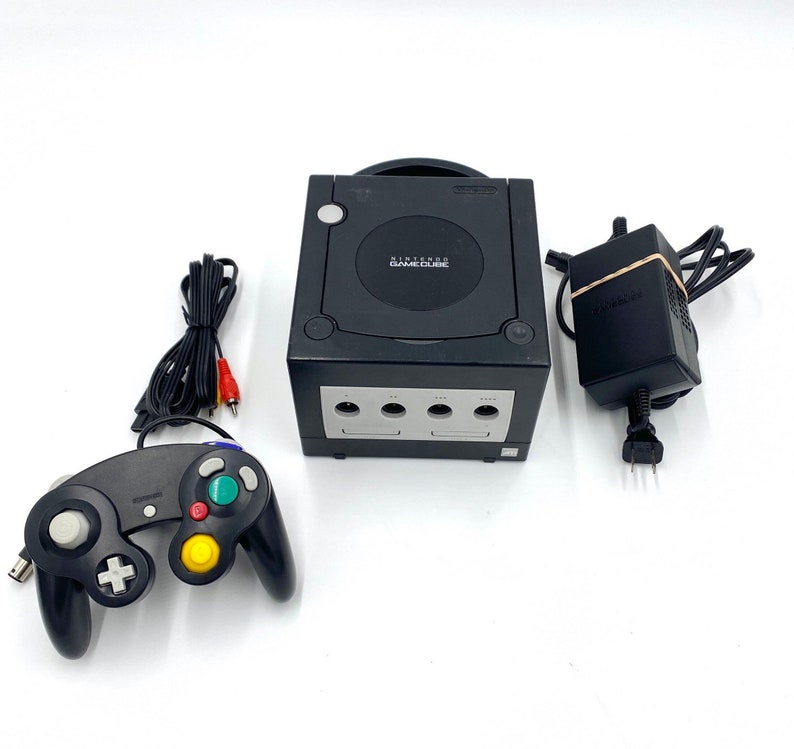 Authentic Nintendo Gamecube Console Black + Black Controller/s + Wires ...