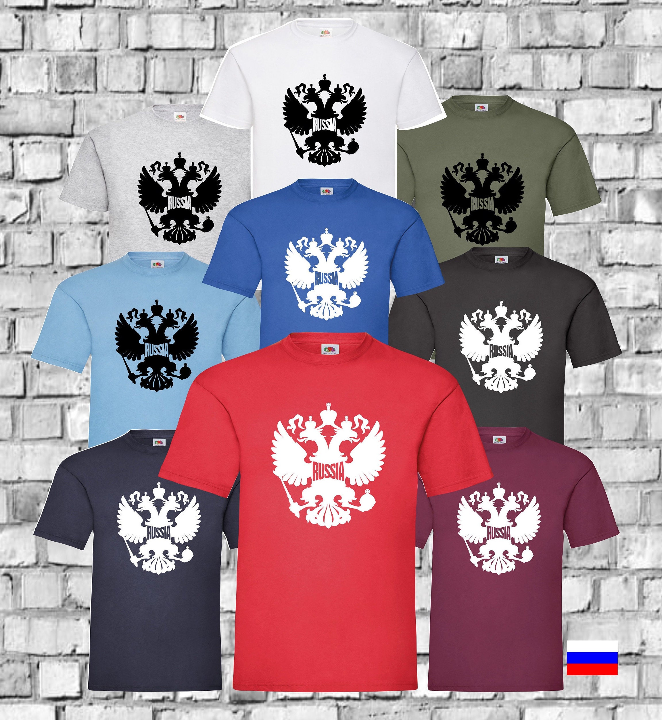 RUSSIA Russian Style Present Gift Россия T Shirt Футболка Top я русский ...