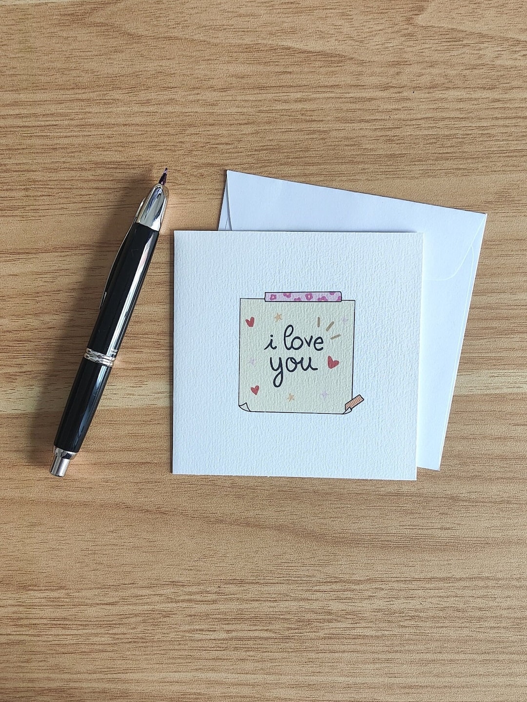 I Love You Post-it Note Greeting Card | Handmade | Love Letter | Cute ...