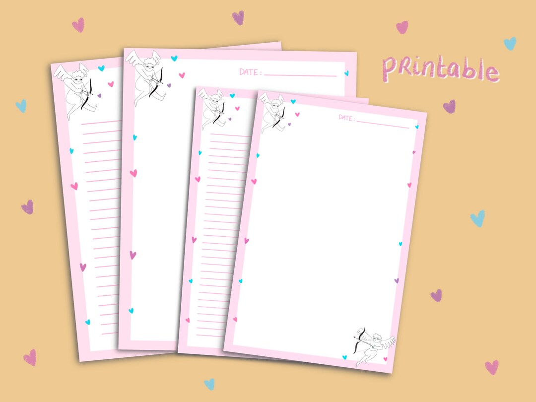 Cute Cupid Letter Set Digital Download Printable - Etsy