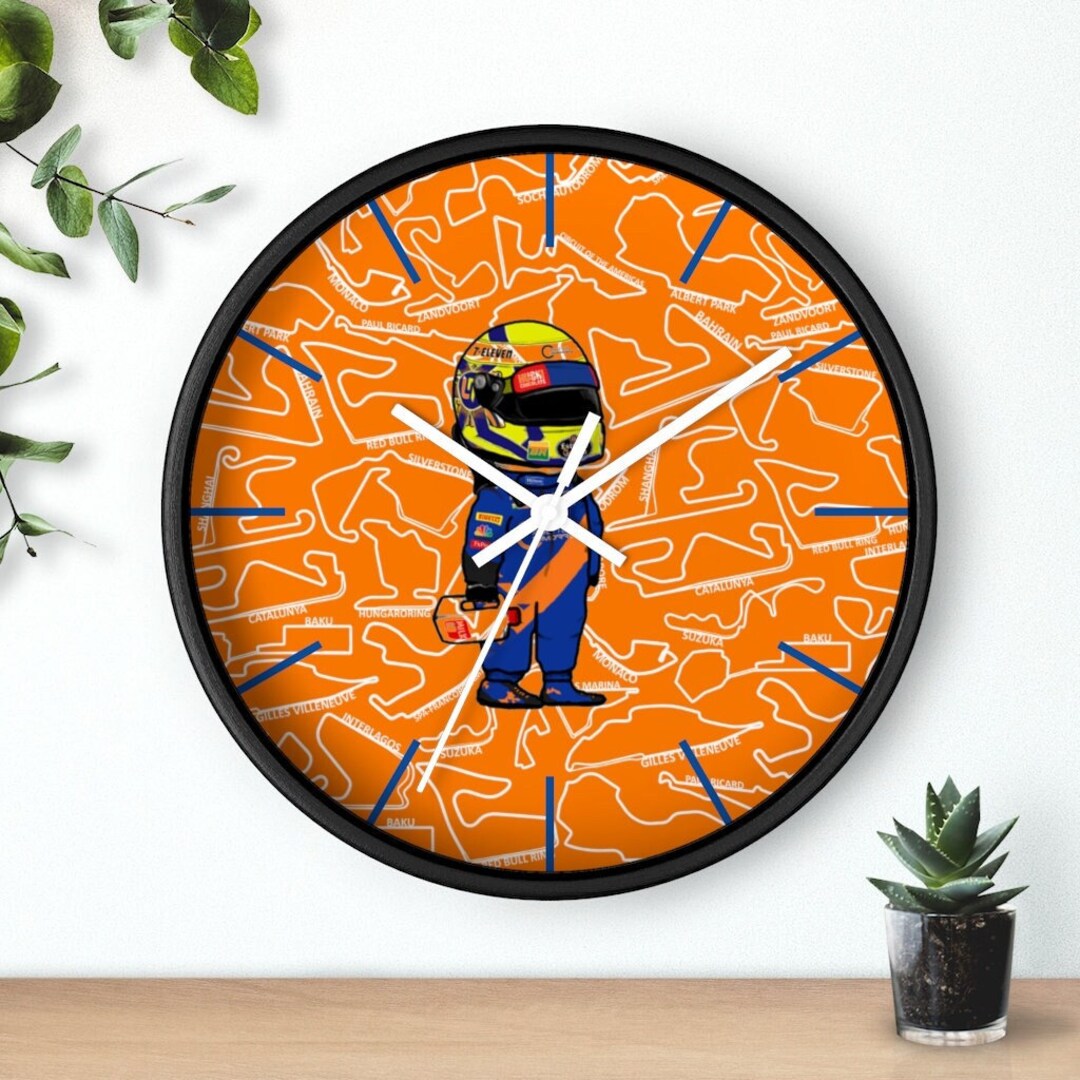 Lando Norris Wall Clock With F1 Race Tracks Mclaren F1 Wall - Etsy