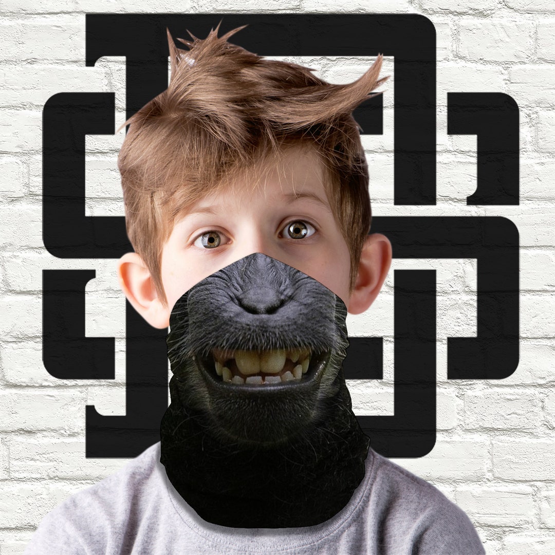 Children's Kid's Face Mask Monkey Chimp Funny Face - Etsy