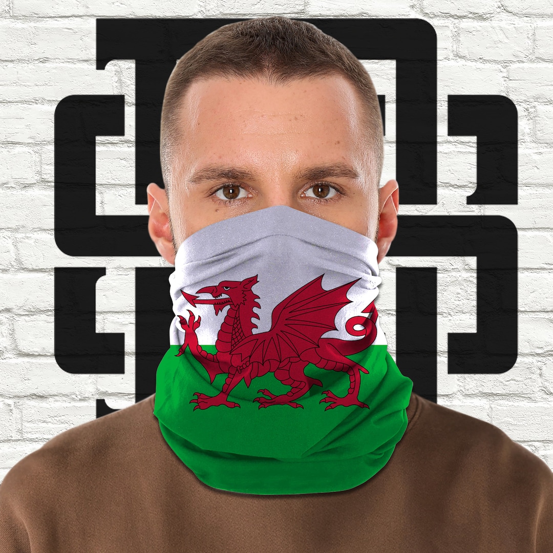 Face Mask Bandana Welsh Flag PPE Tubular Neck Warmer Snood Scarf Biker ...
