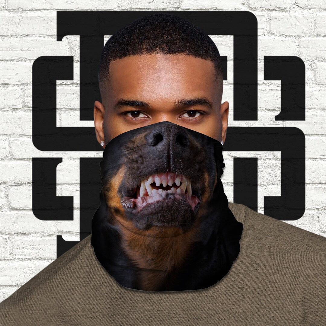 Face Mask Rottweiler Dog Face PPE Bandana Neck Warmer Snood - Etsy