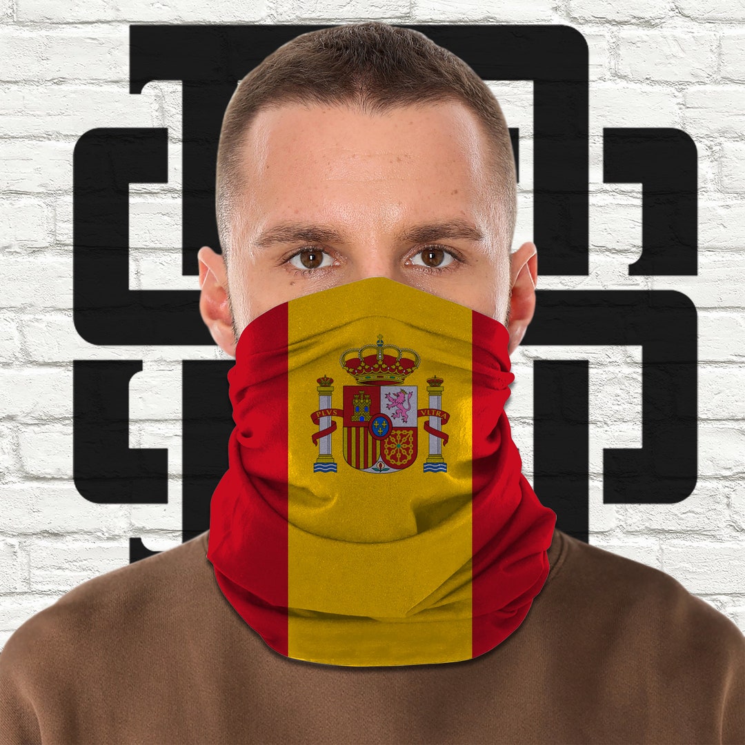 Face Mask Spanish Flag PPE Bandana Neck Warmer Snood Scarf Biker Multi ...