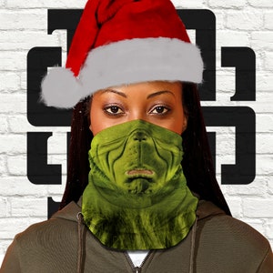 Face Mask Christmas Grumpy PPE Tubular Bandana Neck Warmer Snood Scarf ...