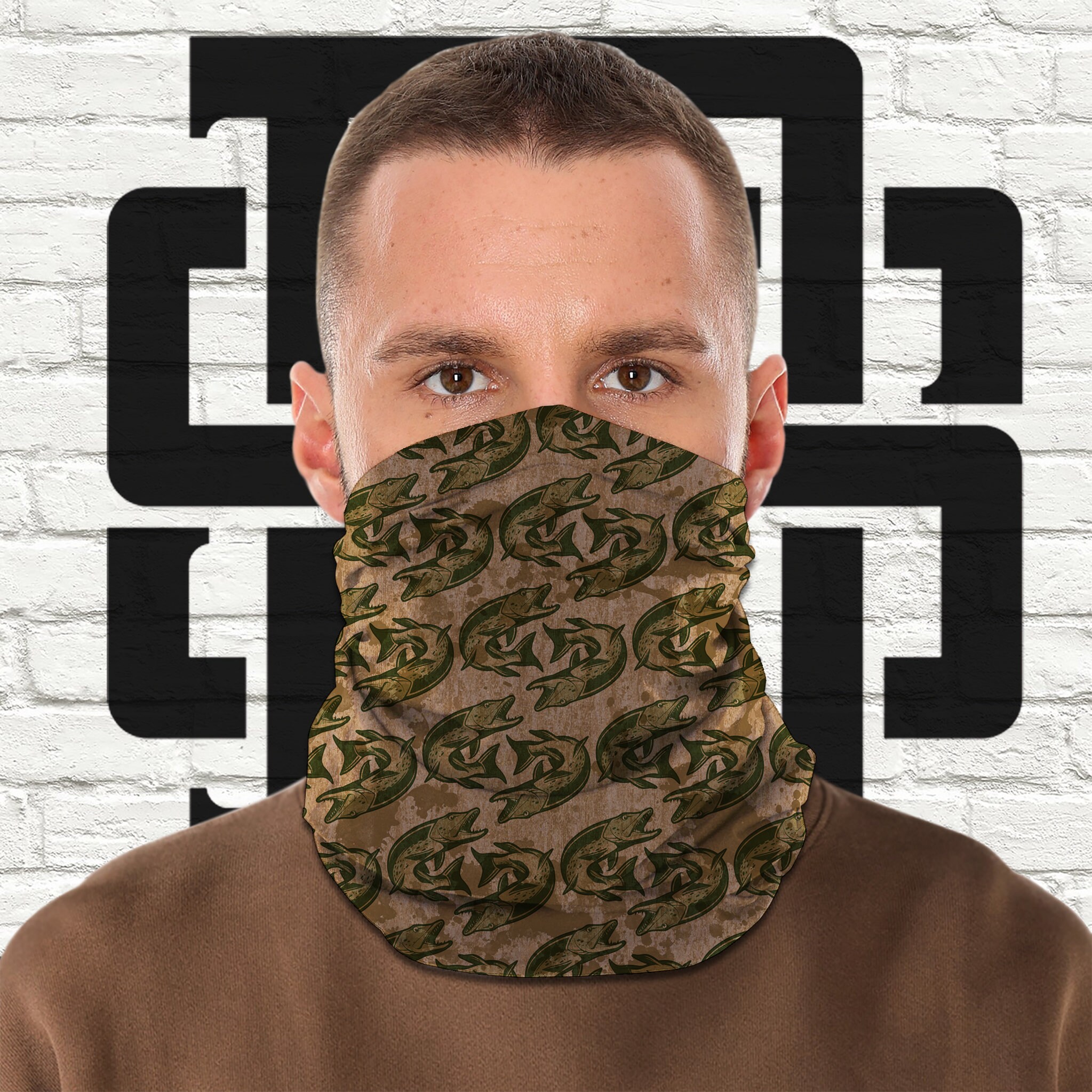 Fisherman Gift Face Mask Pike Fishing Tubular Bandana Face - Etsy UK