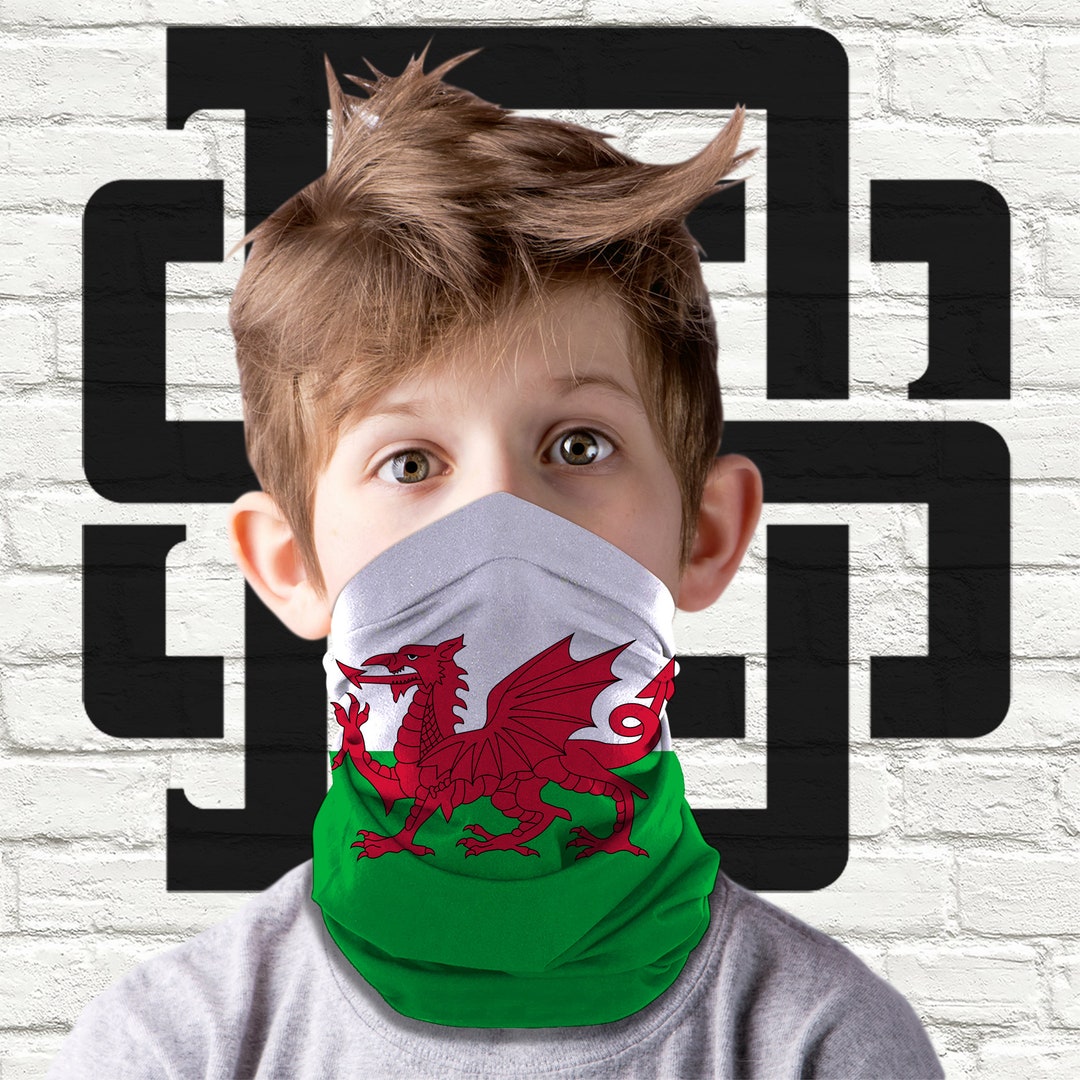 Children's Kid's Face Mask Welsh Flag Rugby Wales Football Sports ...