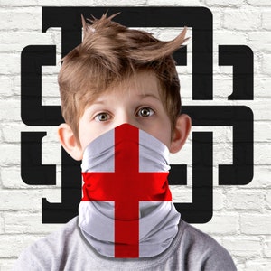 Children's Kid's Face Mask England St Georges Cross Flag Football ...