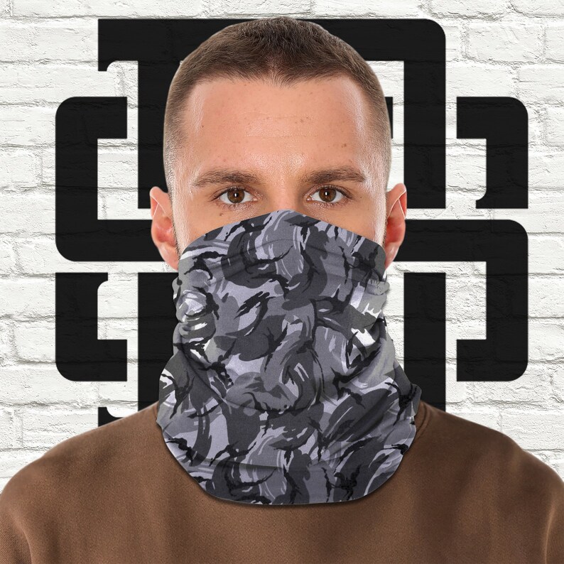 Face Mask Army Grey Camouflage PPE Bandana Camo Neck Warmer - Etsy