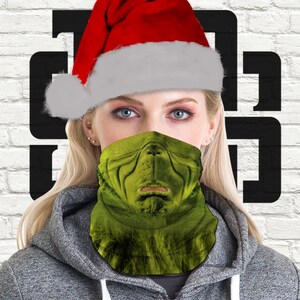 Face Mask Christmas Grumpy PPE Tubular Bandana Neck Warmer Snood Scarf ...