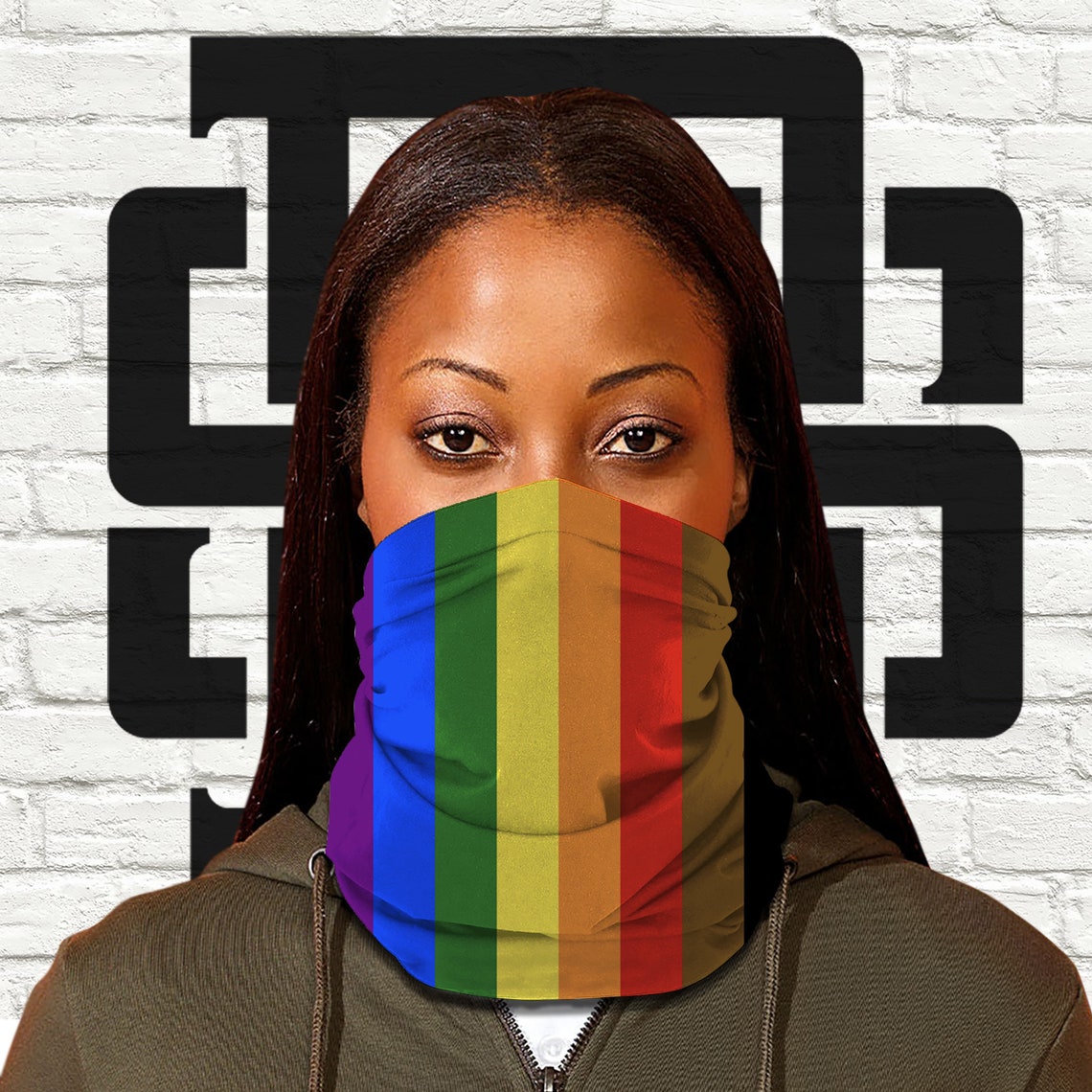 Face Mask People of Color Inclusive Flag Rainbow LGBTQ Black | Etsy