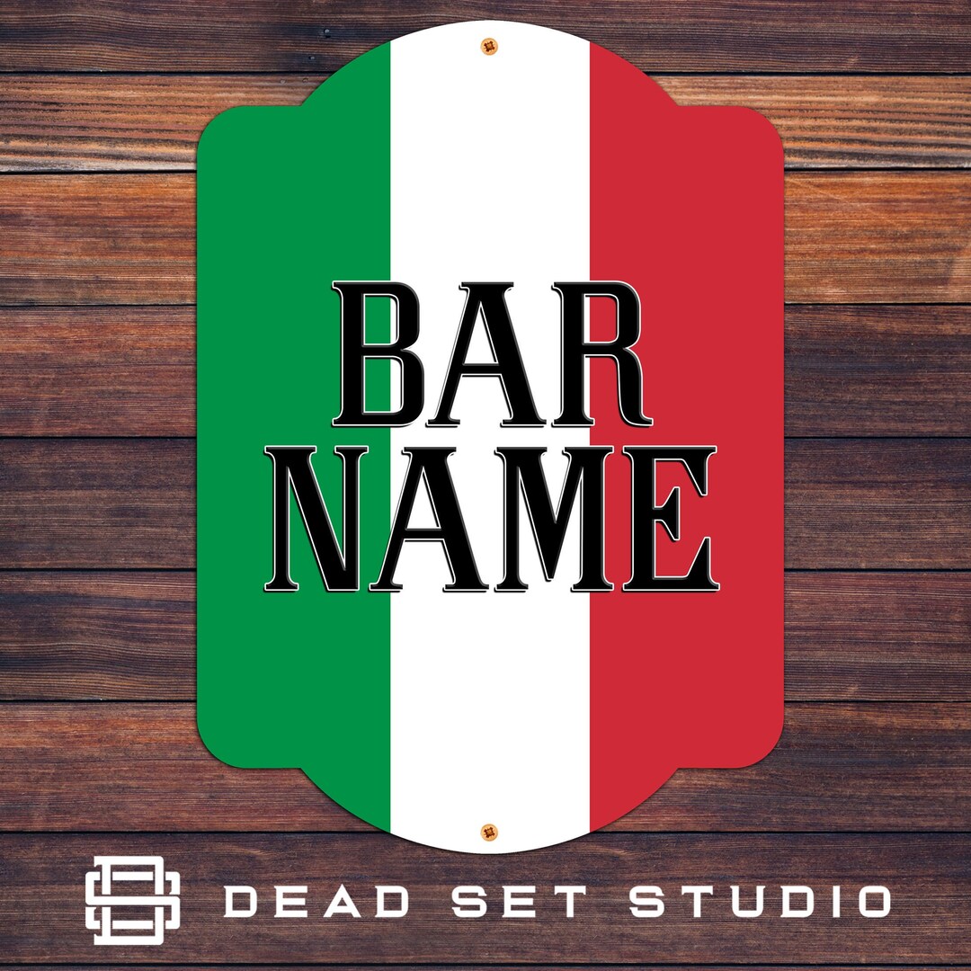 Personalised Italian Flag Bar Sign Man Den Pub Home Wall - Etsy