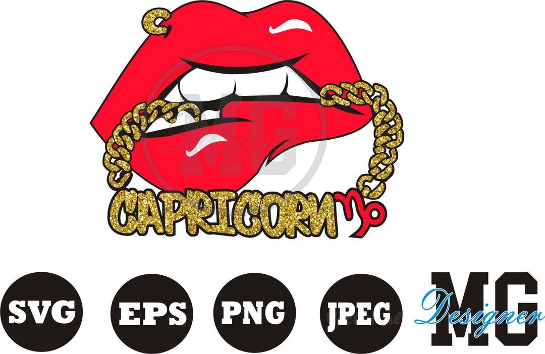 Lips Capricorn Svg, Capricorn Zodiac Svg, Cricut Files Lips Gloss ...