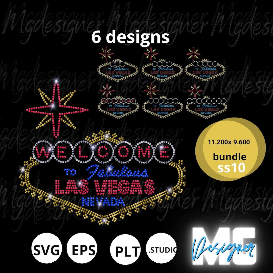 Las Vegas Rhinestone Svg, Las Vegas Sign Svg,editable Svg, Las Vegas ...