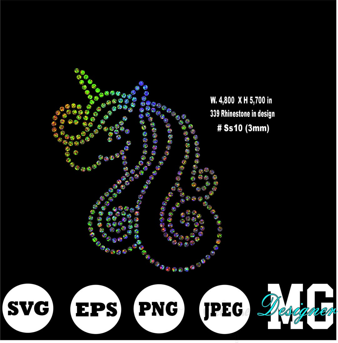 Rhinestone Unicorn Svg, Rhinestone Template, Instant Download ...