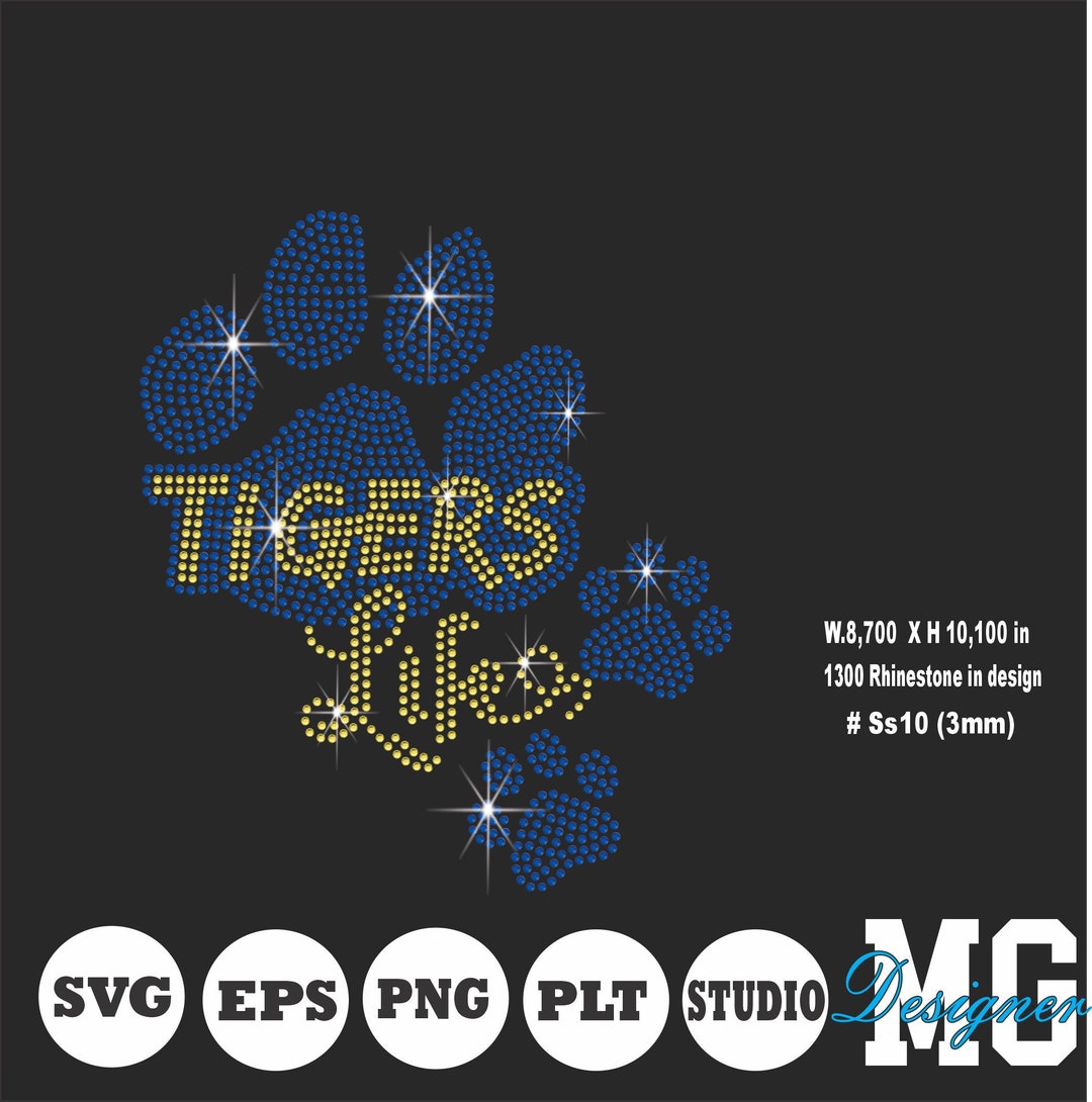 Tigers Life Svg, Bling Svg, Instant Download Rhinestone, Rhinestone ...