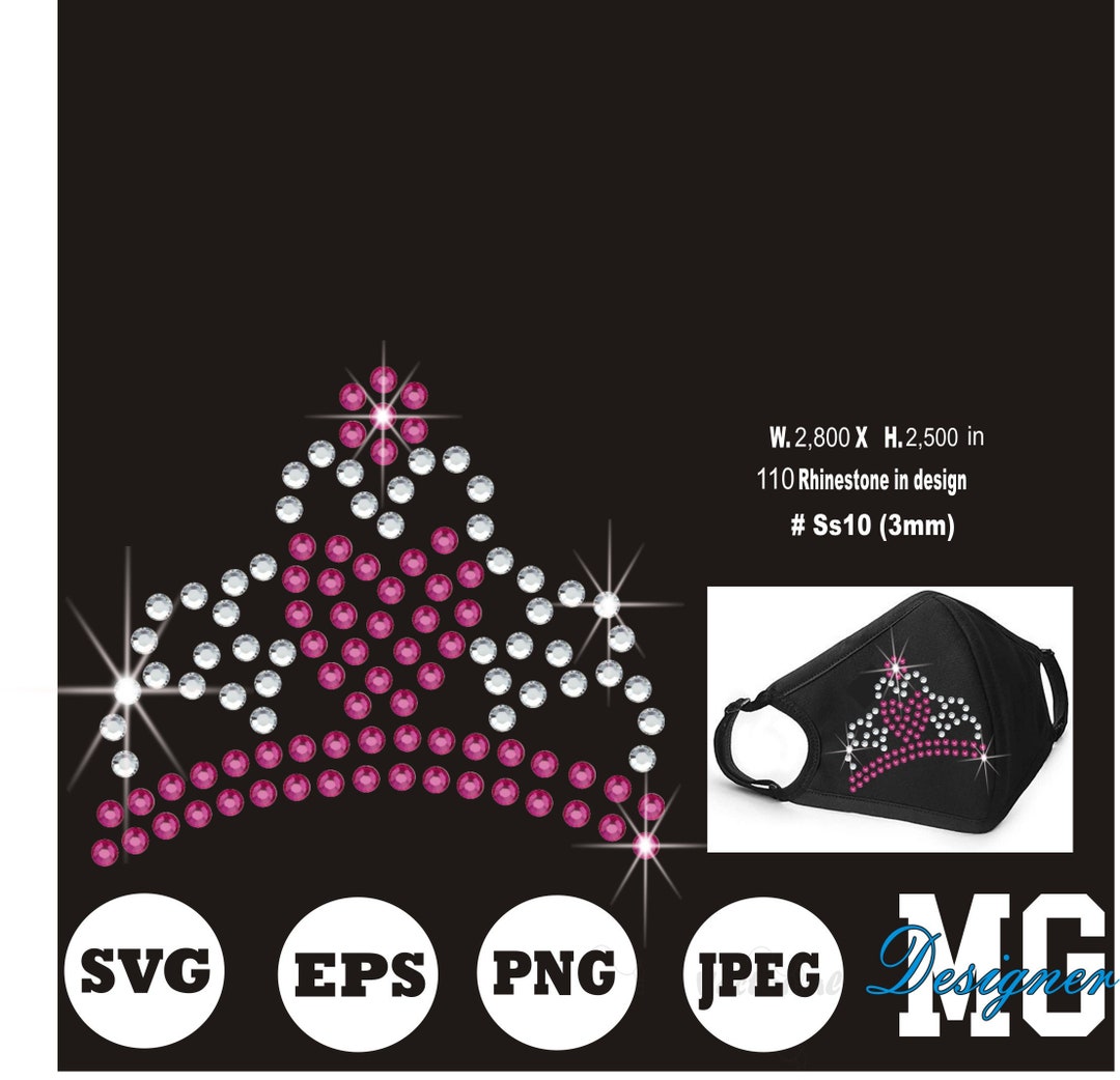Crown Rhinestone Svg, Rhinestone Template Svg, Face Mask Pattern ...