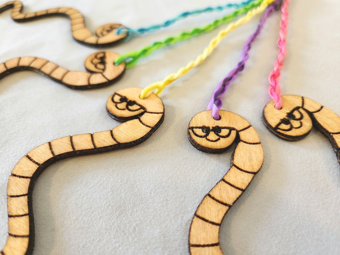 Book Worm Wooden Bookmark - Etsy