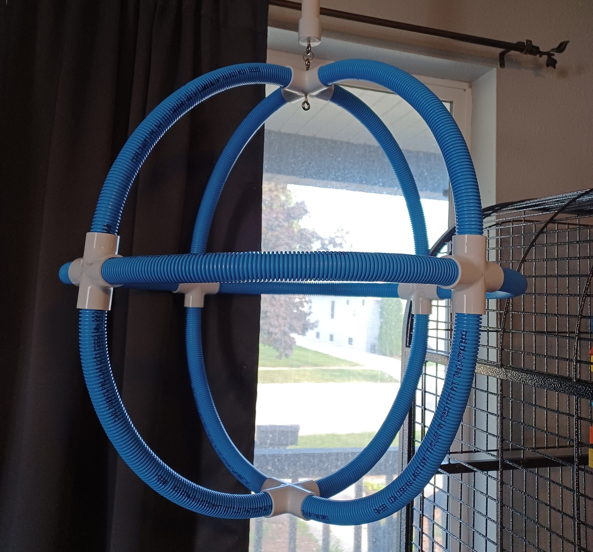 23 PVC Hanging Orb, Parrot/bird Swing, Outdoor Aviary Activity Perch 3/ ...