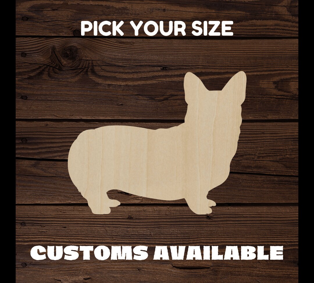 Corgi Dog Animal Pet Wood Cutout BULK Scrapbook Craft Baltic Birch ...