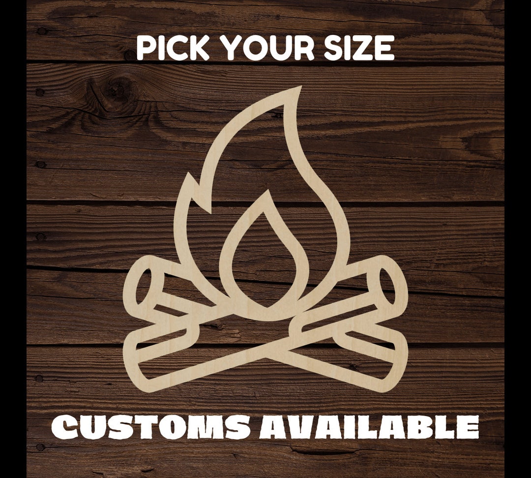 Campfire Camp Fire Outdoors Log Flame Wood Cutout BULK Scrapbook Craft ...