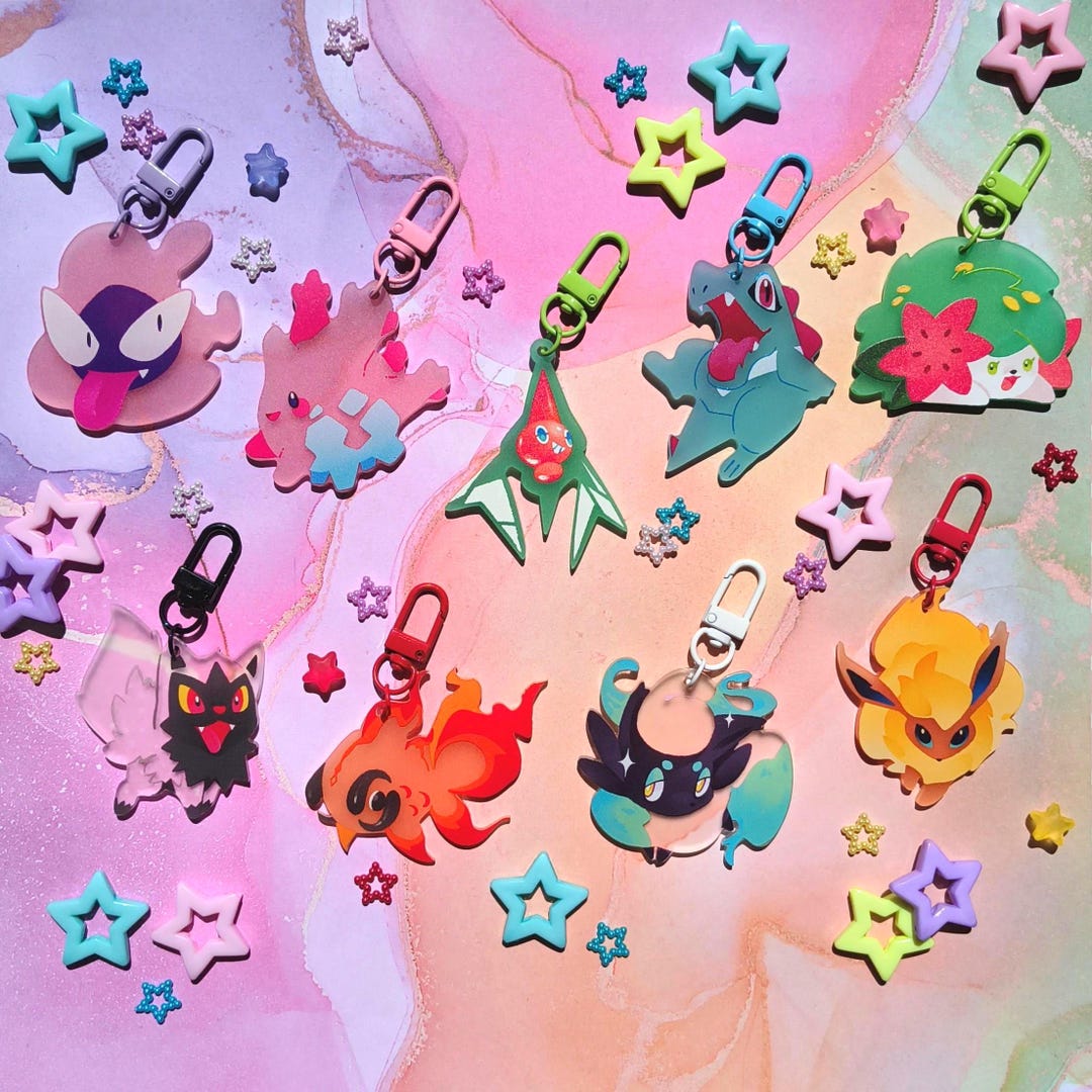 POKEMON // FROSTED KEYCHAINS - Etsy