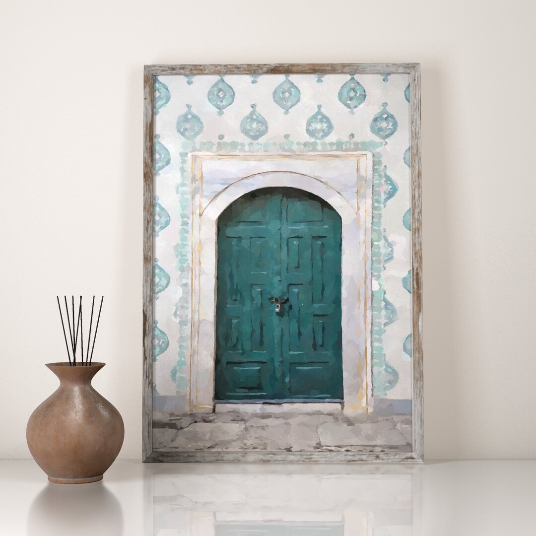 Boho Door Wall Art, INSTANT DOWNLOAD, Morccoan Door Art, Aquarell Door ...