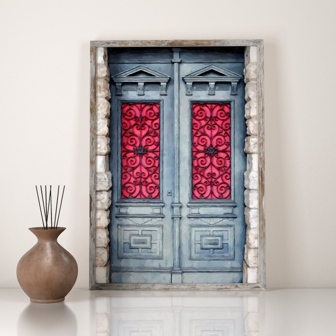 Aquarell Door Print, Door Wall Art, Castel Door Download, Paris Door ...