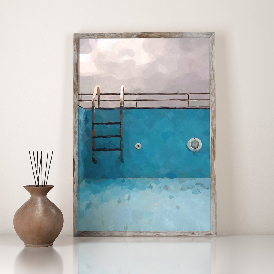 Pool Wall Art, Aquarell Summer Art, Aquarell Water, Summer Vibes, Beach ...