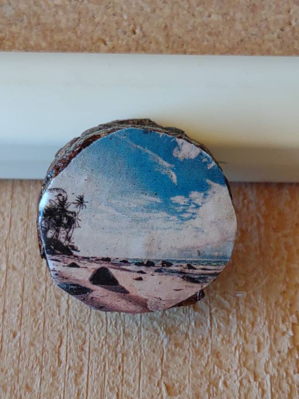 ZEN PATHS Set of 7 Handmade Wood Slice Push Pins Thumb Tacks Relax ...