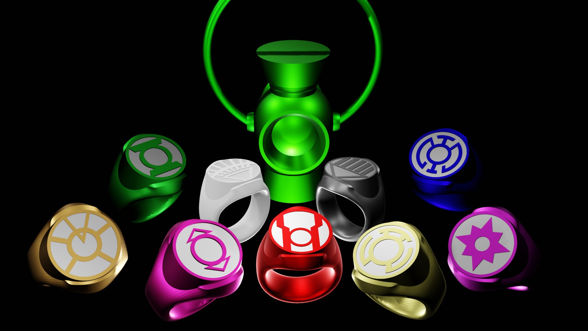 Lantern Corps Ring and Lantern Bundle, 3D Model, STL File - Etsy