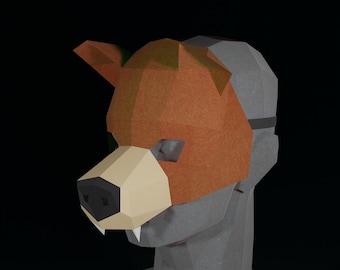 Papercraft MASK 3D Killmonger, Printable Template PDF Pattern, Lowpoly ...