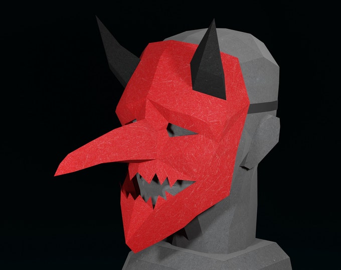 Mascara de diablo completa - Papercraft - Etsy México