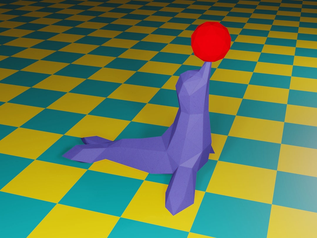 PAPERCRAFT SEAL Statue PDF Template- 3D Craft Pattern - Living Room ...