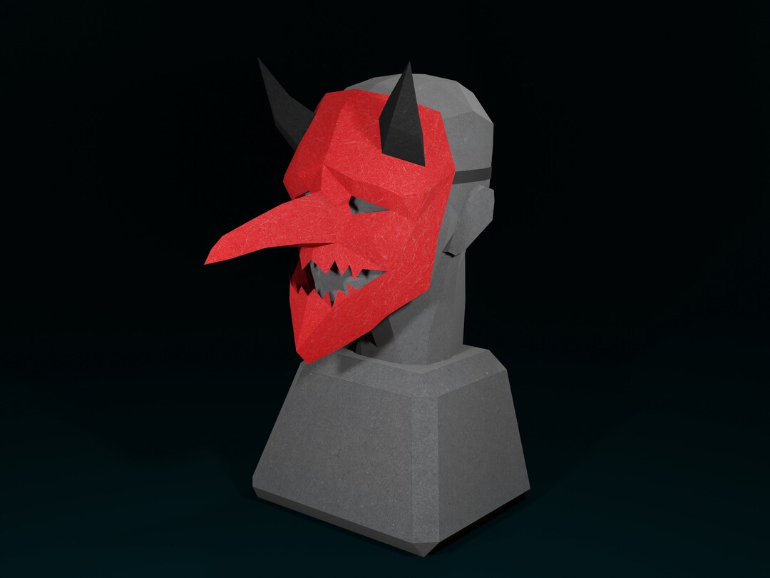 PAPERCRAFT MASK PDF- Diy Masquerade Template - Demon Costume - Carnival ...