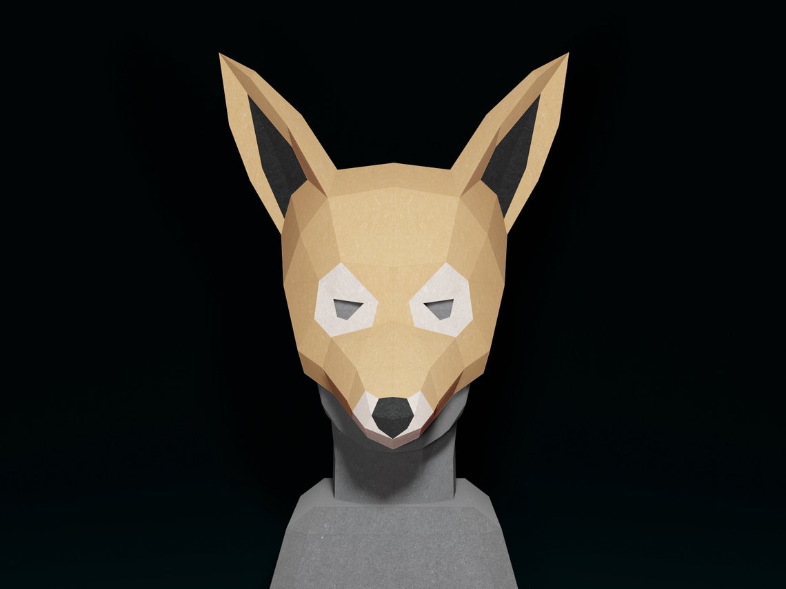 PAPERCRAFT MASK PDF- Diy Masquerade Template - Jackal Costume - Dog ...
