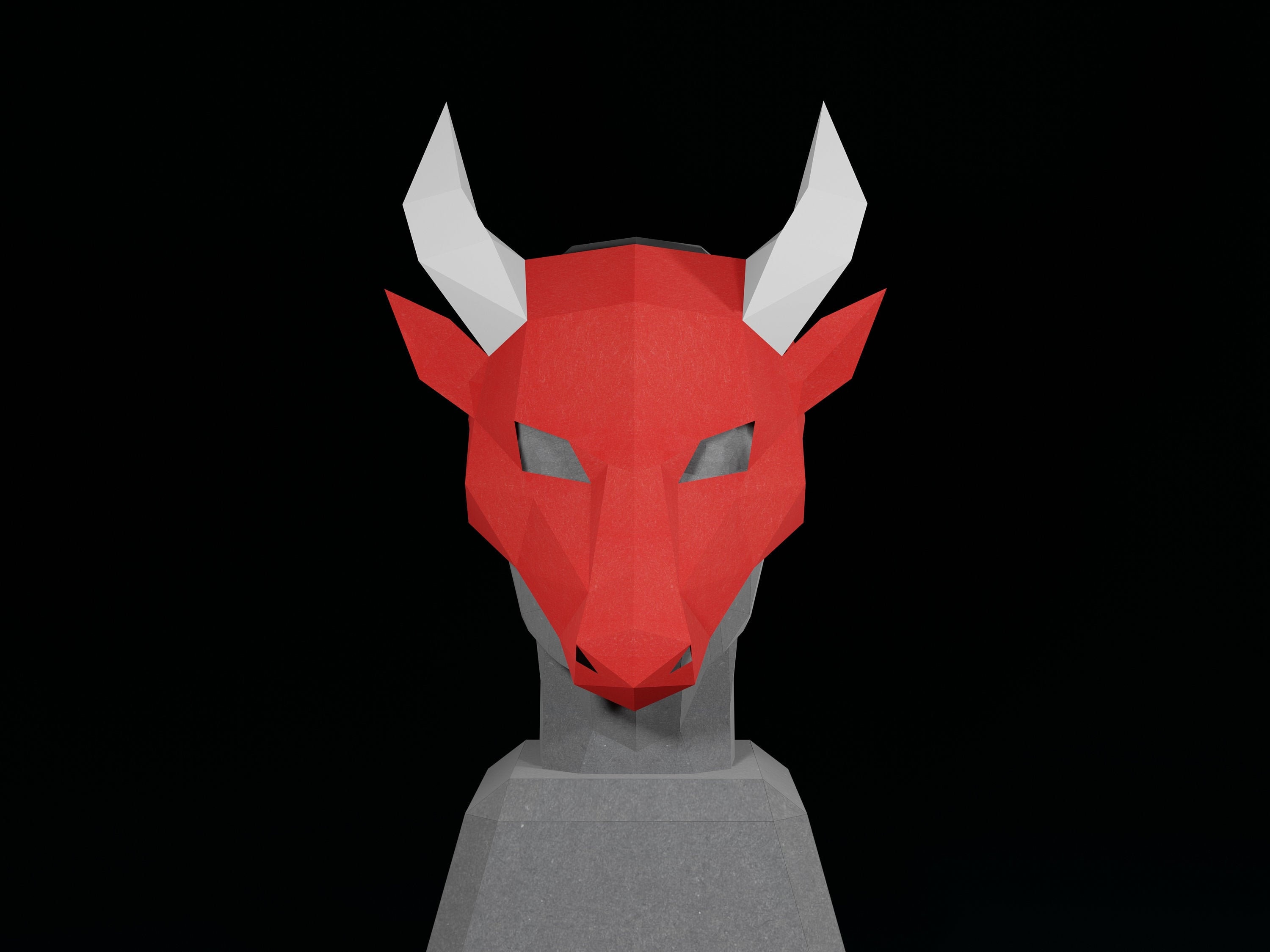 PAPERCRAFT MASK PDF Diy Masquerade Template Bull Costume - Etsy