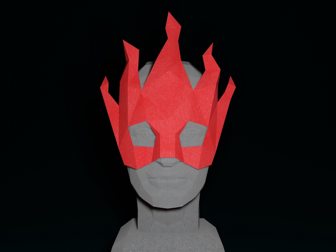 PAPERCRAFT MASK PDF- Diy Masquerade Template - "fire Half-mask" - Etsy