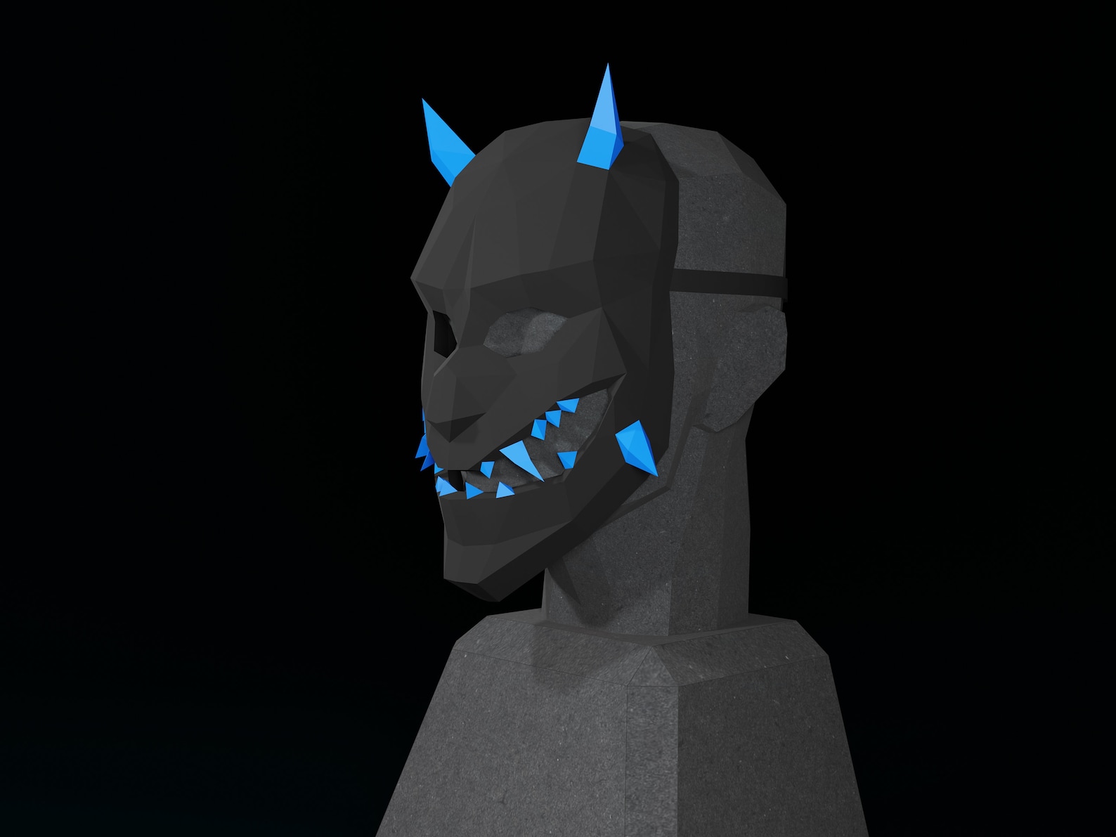 Oni PAPERCRAFT MASK PDF Template- 3D Masquerade Costume for Halloween ...