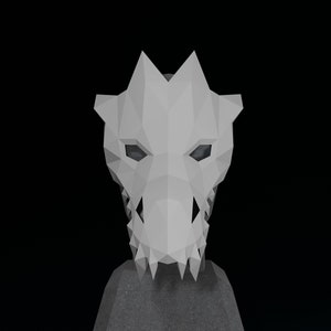 Dragon Skull PAPERCRAFT MASK PDF Template 3D Masquerade | Etsy