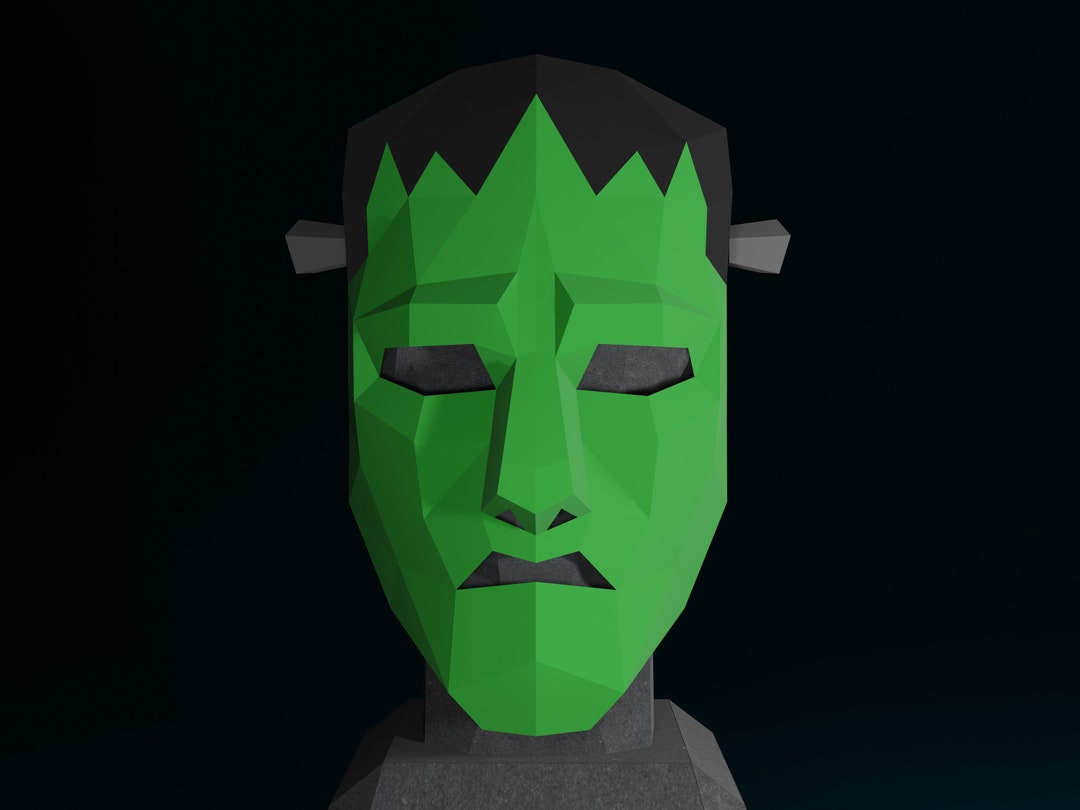 PAPERCRAFT MASK Template - Frankenstein's Monster Costume- DIY Mask 3D ...
